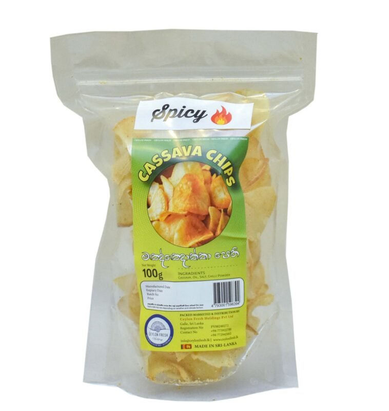 Salty & Spicy Cassava Chips 100g - Nordic Ceylon